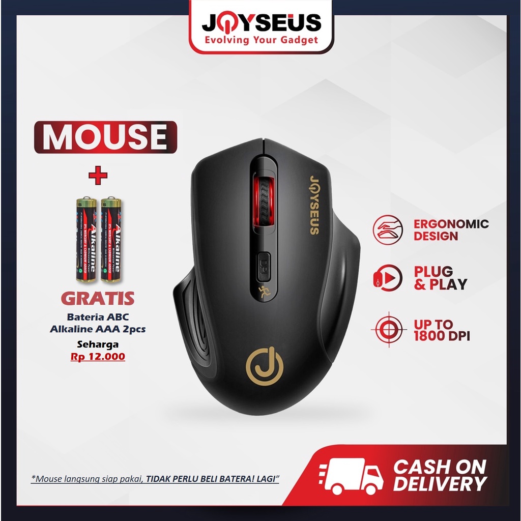 Jual JOYSEUS Wireless Mouse Gaming 1800DPI USB Computer 2.4GHz ...