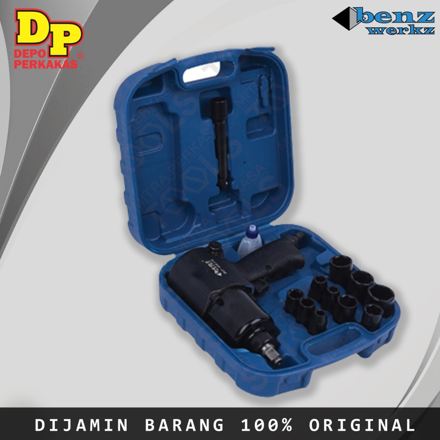 Jual Benz Air Impact Wrench Set 1/2 Inch Twin Hammer Alat Buka Baut BZ ...