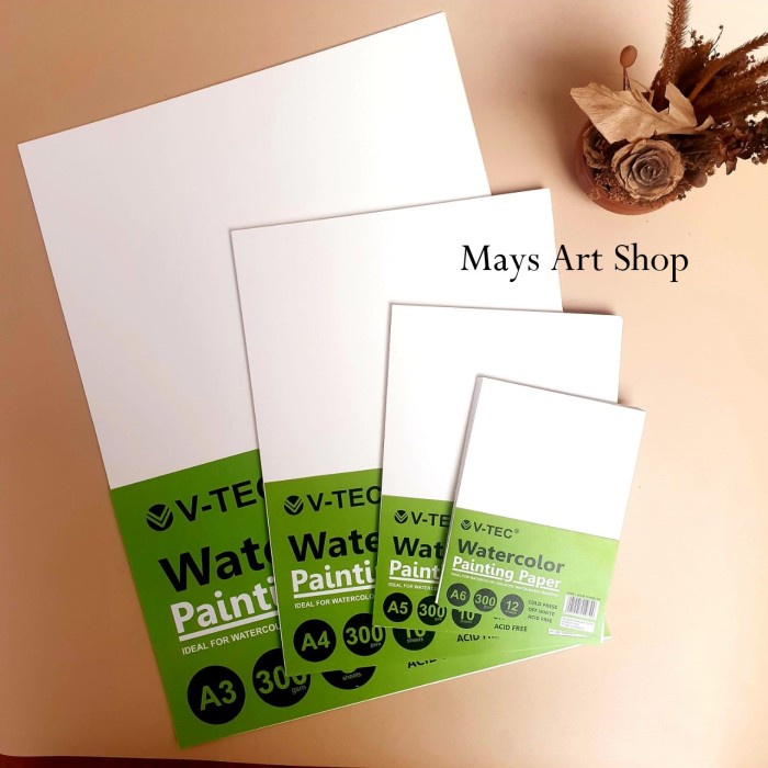 Jual Buku Gambar New! V-Tec Watercolor Painting Paper 300 Gsm A3 A4 A5 ...