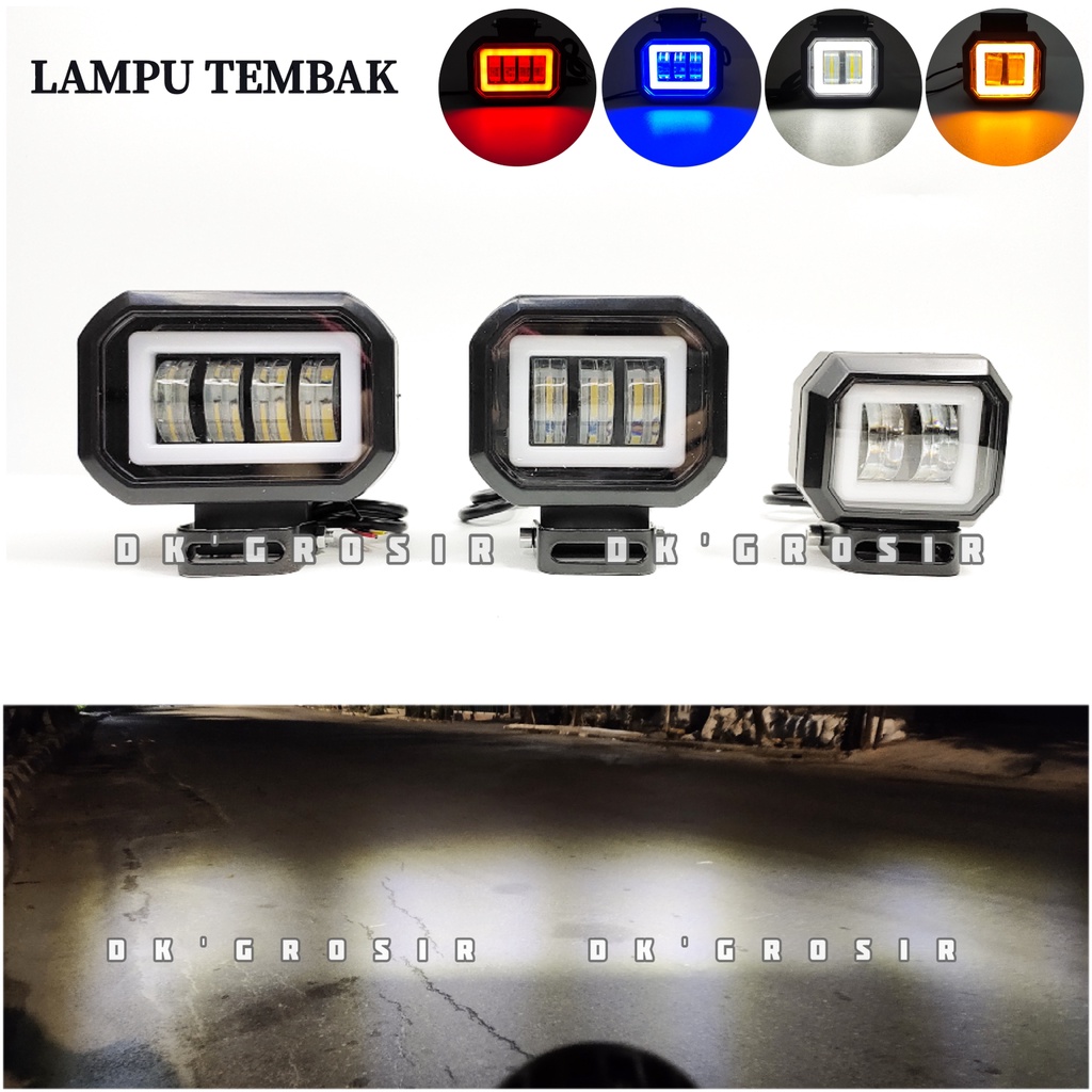 Jual Lampu Tembak sorot mini 2 mata 3 mata 4 mata Model Kotak | Shopee ...