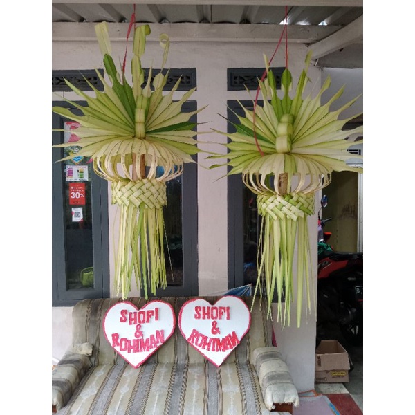 Jual janur kuning pernikahan atau khitanan+ nama gantung janur | Shopee ...