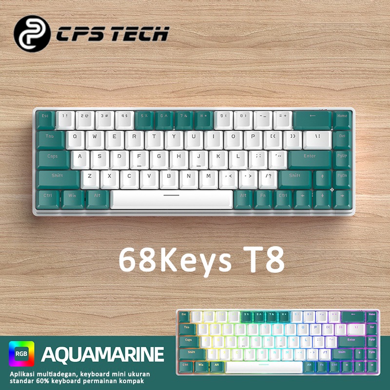 Jual CPSTECH T8 Shimmer keyboard mechanical 68 tombol mekanik Type-C ...