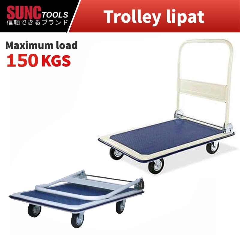 Jual PROMO TROLLEY 150 kg hand truck handtruck troli dorongan lipat ...