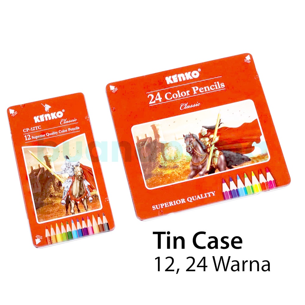Jual Pensil Warna Kenko Tin Case 12 24 Warna Pencil Color Case Kaleng ...