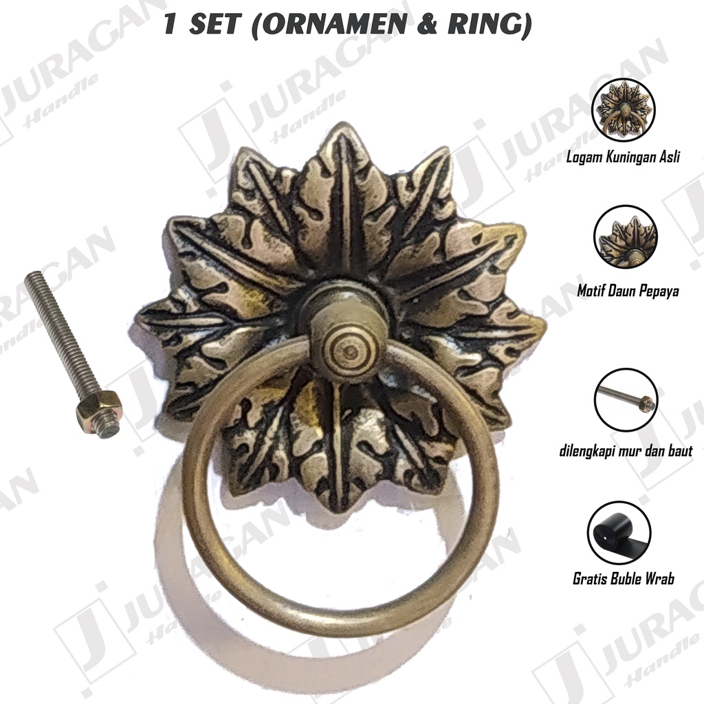 Jual tarikan pintu ukir pintu gebyok - ornamen kuningan handle pintu ...