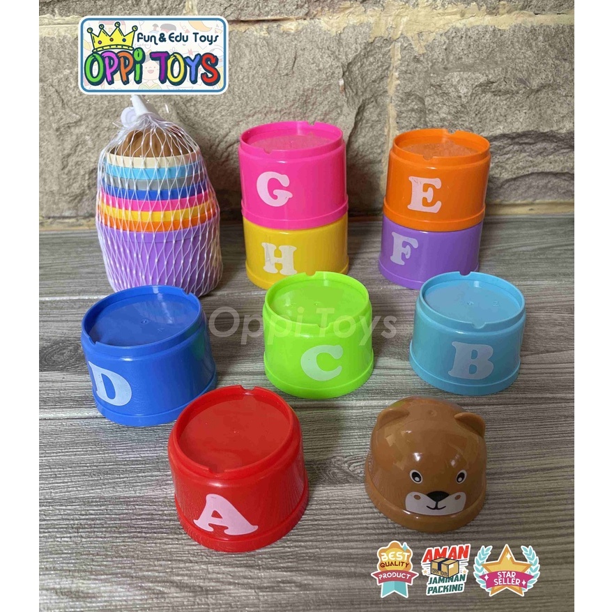 Jual [COD] Stacking Game Susun Mainan Edukasi Sensory Play Cup Angka ...