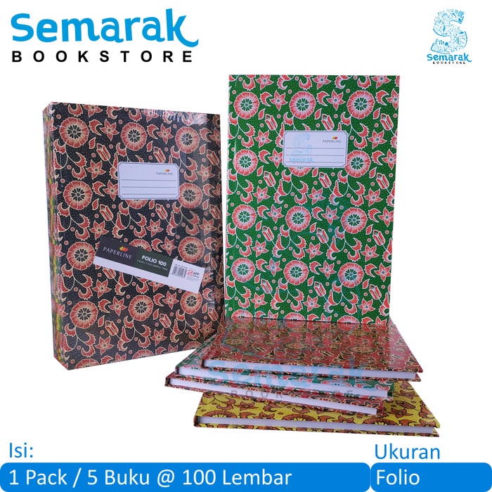 Jual Note Buku Tulis Paperline Hard Cover Folio [1 Pack / 5 Buku @ 100 ...