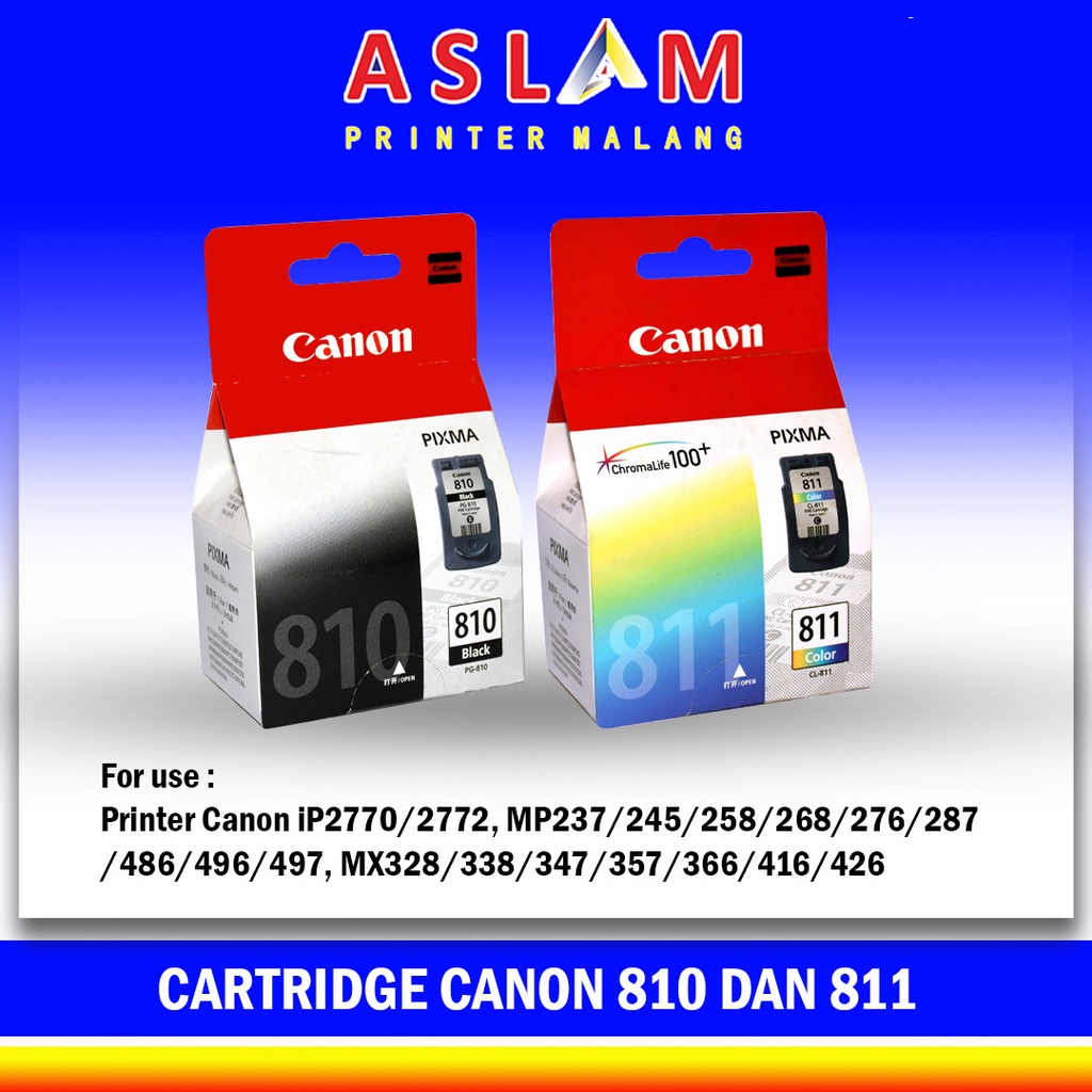 Jual Cartridge canon 810 811 Hitam & warna PG 810 Black CL 811 Color IP ...