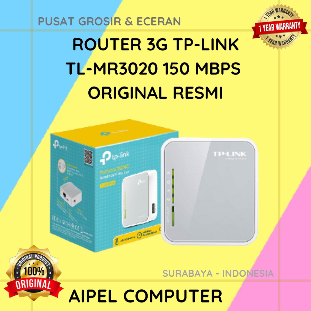 Jual MR3020 | ROUTER 3G TP-LINK TL-MR3020 150 MBPS ORIGINAL RESMI ...