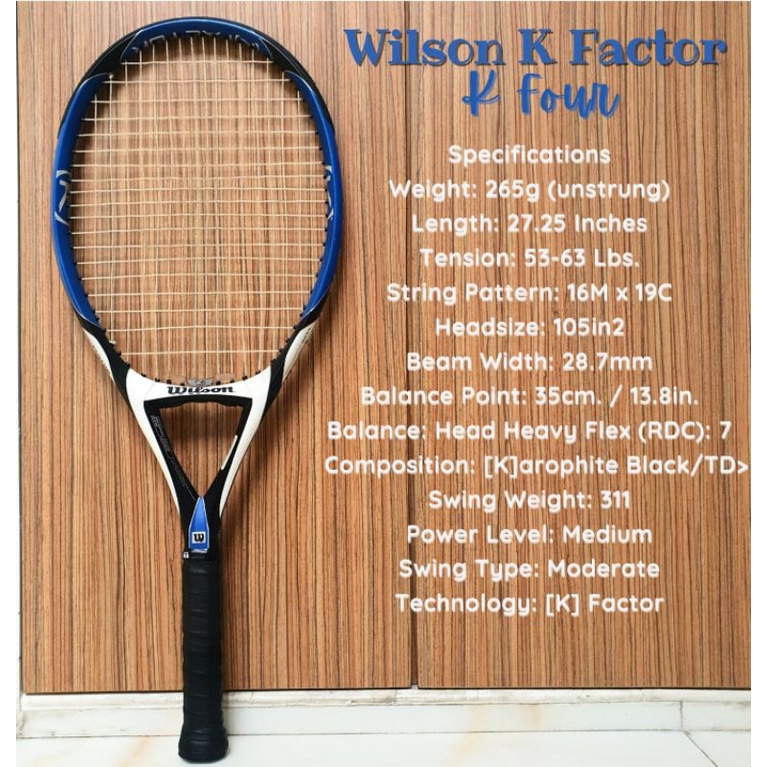 Jual Raket Tennis Wilson K Factor / K Four (second ) | Shopee Indonesia