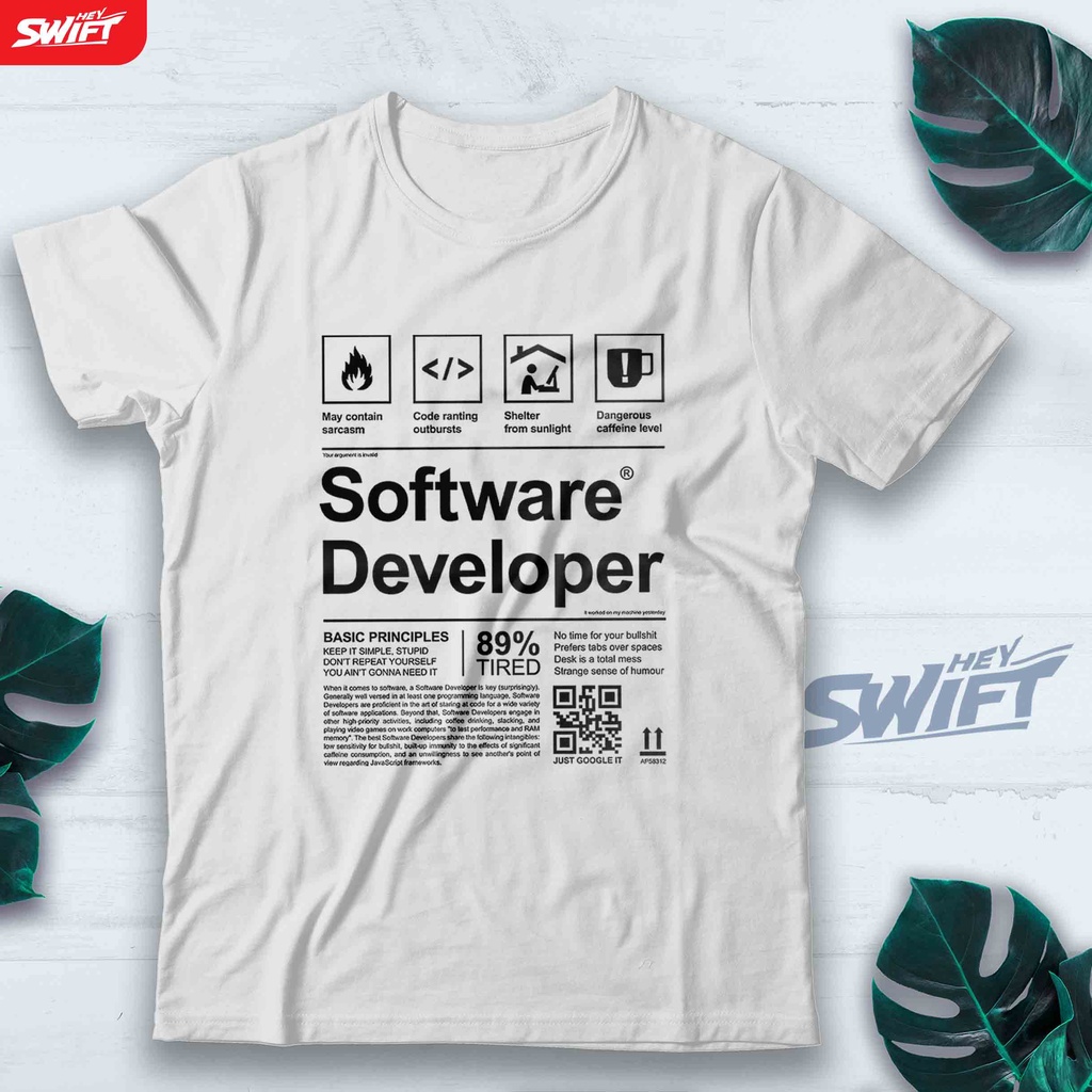 Jual Kaos Software Developer Label Engineer Coding Programmer Tshirt 2744