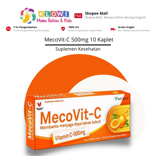 Jual MecoVit-C 500mg 10 Kaplet / Multivitamin / Vitamin C / Suplemen ...