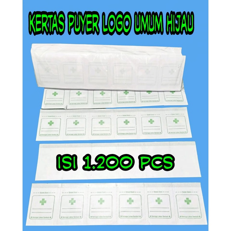 Jual Kertas Puyer Logo Umum Hijau/kertas pembungkus obat Racikan 1.200 Kantong | Shopee Indonesia
