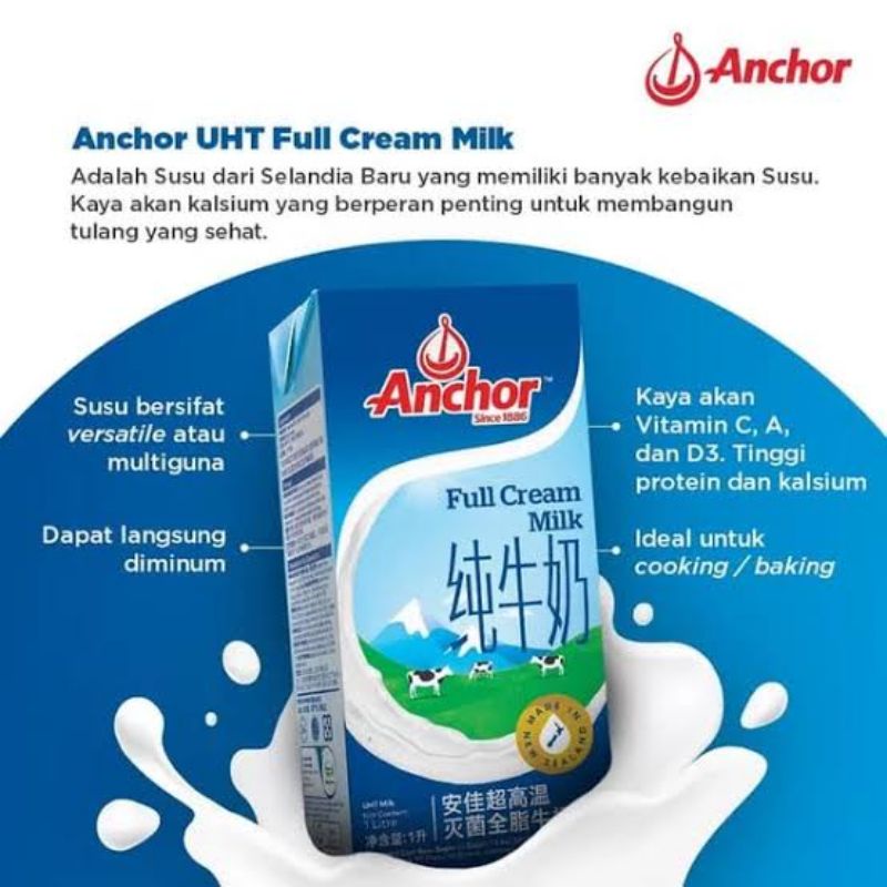 Jual Anchor uht milk 1liter/Anchor susu uht 1liter/susu anchor/susu uht ...