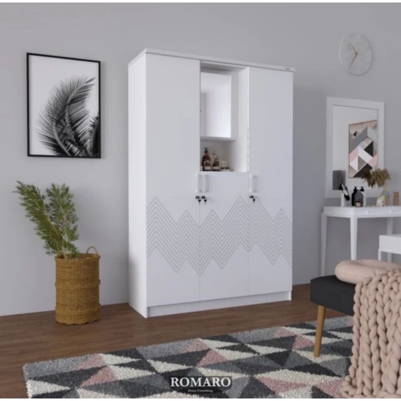 Jual lemari 3pintu lemari pakaian lemari baju minimalis lemari modern ...