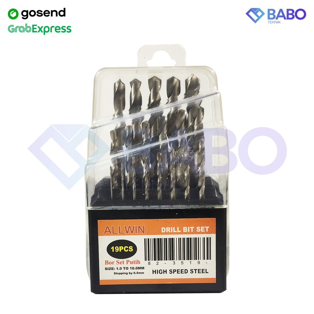 Jual Mata Bor Besi Set 19PCS ALLWIN 1-10MM | Shopee Indonesia