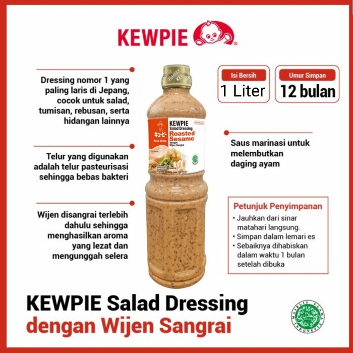 Jual KEWPIE SALAD DRESSING ROASTED SESAME 1L - SAUS SALAD WIJEN SANGRAI ...