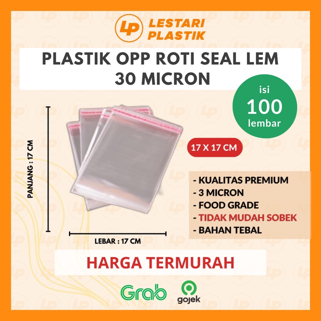 Jual [TERMURAH] Plastik OPP Roti Kopi Pie Seal Lem 17x17 OPP DVD Bakery ...