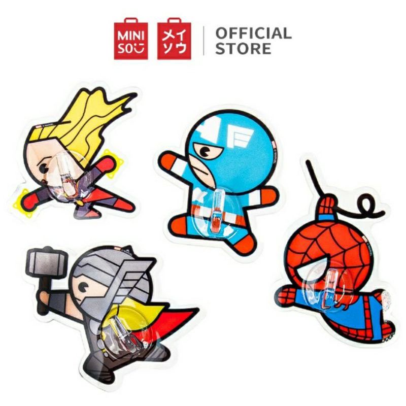 Jual Miniso X Marvel Hook isi 3 dan isi 4 Centelan Baju | Shopee Indonesia