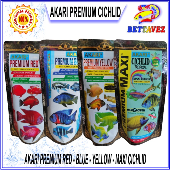 Jual PELET AKARI PREMIUM BLUE RED YELLOW MAXI CICHLID PAKAN IKAN AKARI PREMIUM MAXI CICHLID ...