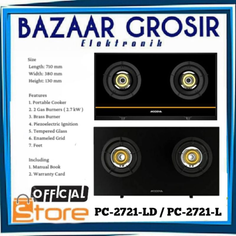 Jual KOMPOR MODENA PC 2721 L / PC2721L GIUSTO KOMPOR PORTABLE 2 TUNGKU ...