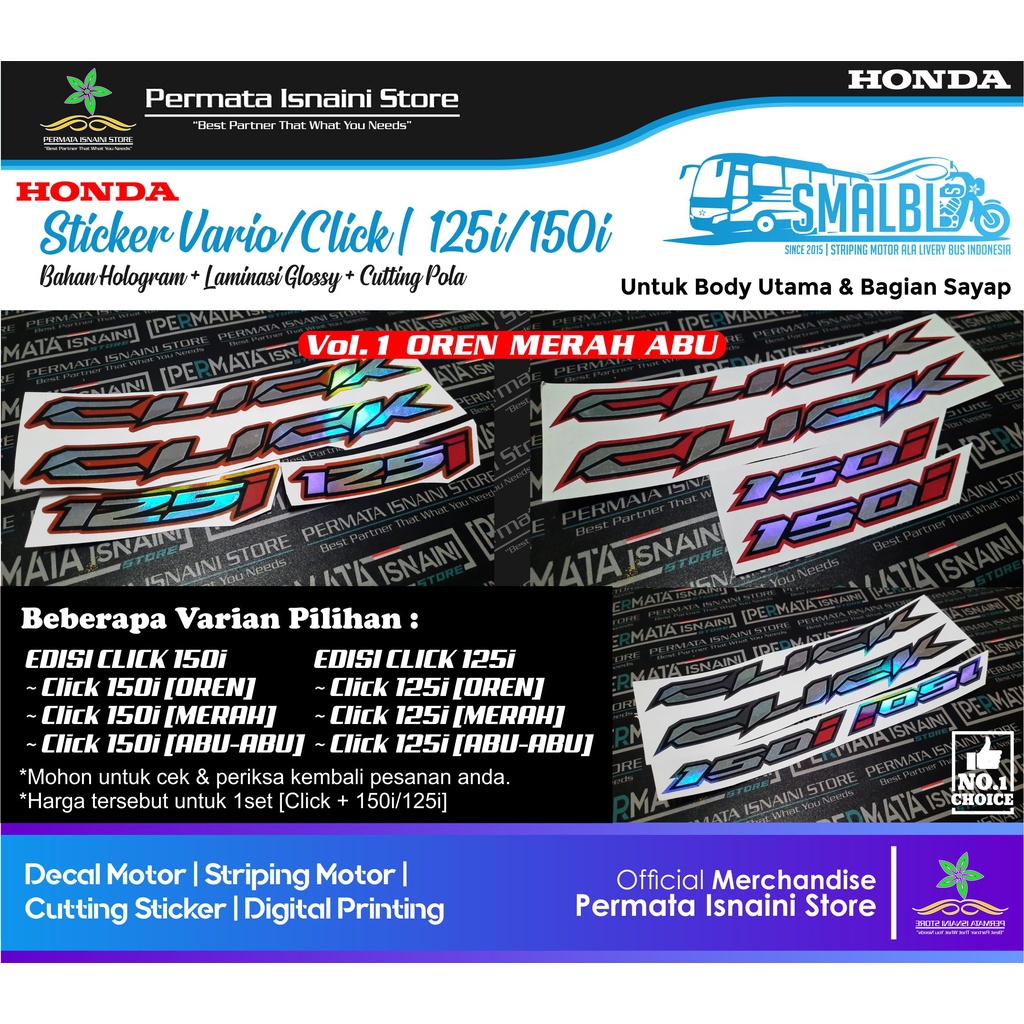Jual Sticker Stiker Hologram Honda VARIO CLICK 125i 150 Cutting Pola ...