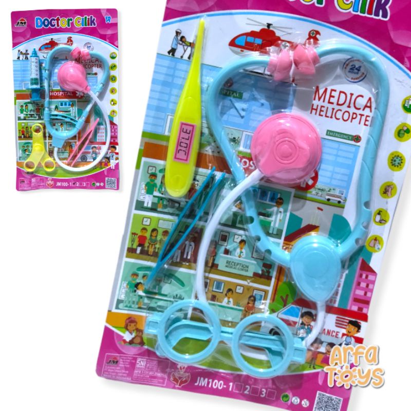 Jual Mainan Alat Dokter Doctor Tools isi 4 Stetoskop Suntik Termometer ...