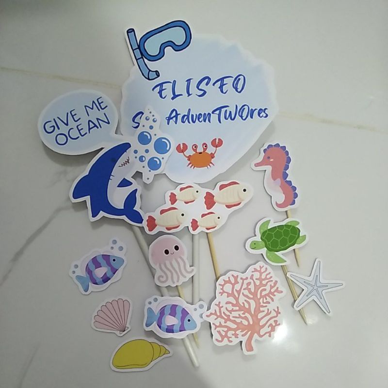 Jual cake topper hiasan kue ikan fish ocean 301122 baby shark | Shopee ...