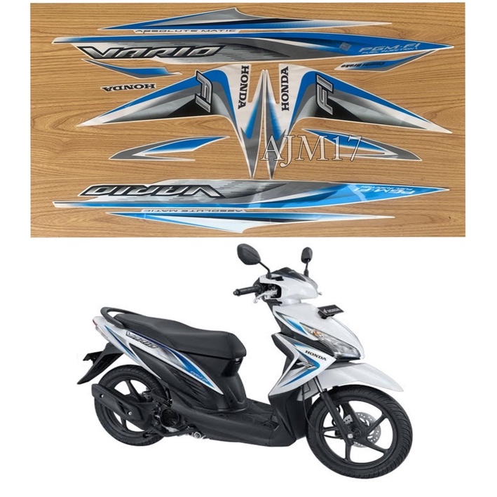 Jual STIKER STRIPING VARIO 110 LED 2014 PUTIH BIRU POSH WHITE | Shopee ...