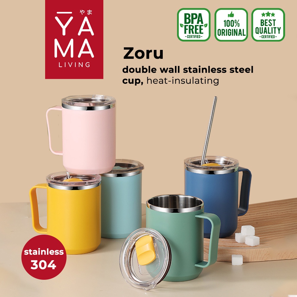 Jual YAMA ZORU Double Wall Tumbler Stainless Cup Gelas Mug SUS 304 Tumblr Botol Minum Termos ...