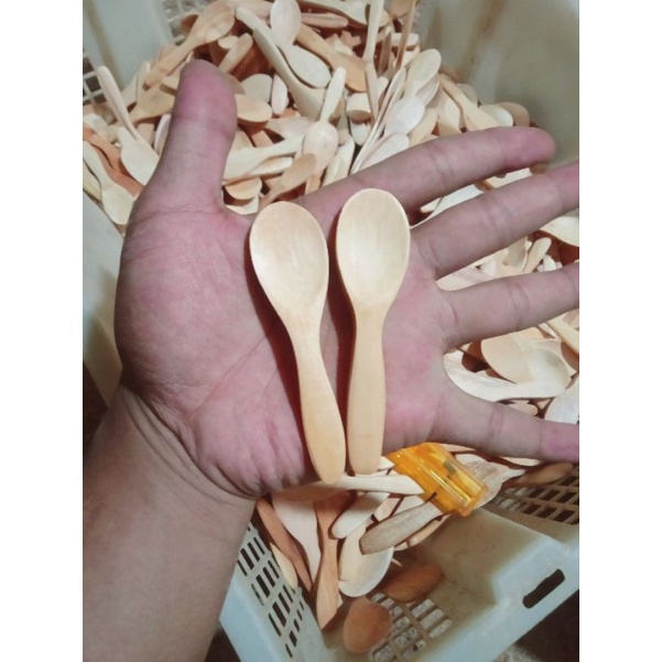 Jual sendok mini imut / sendok bumbu / sendok ice cream / sendok kayu ...