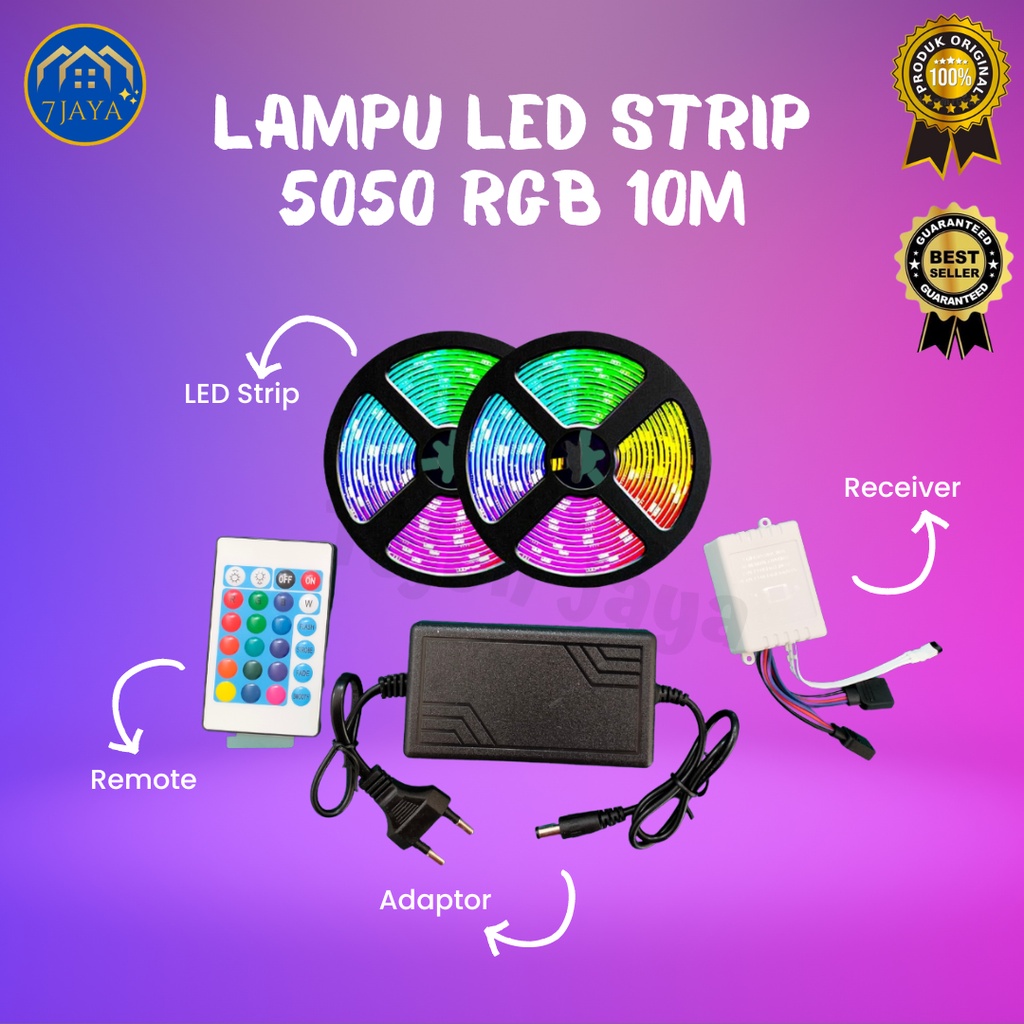 Jual Lampu LED Strip 2835 5050 RGB IP 33 | Shopee Indonesia
