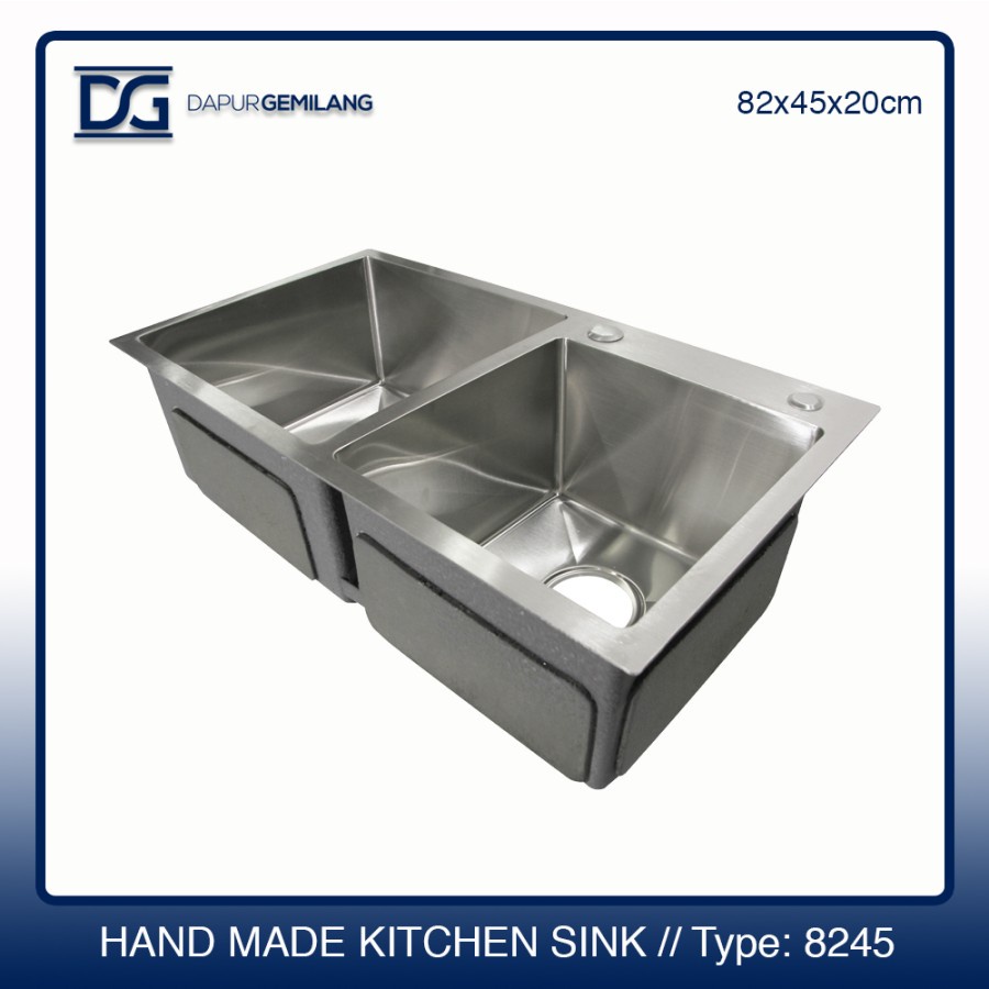 Jual kitchen sink 8245 doble stainless 304 DG dapur gemilang / wastafel ...