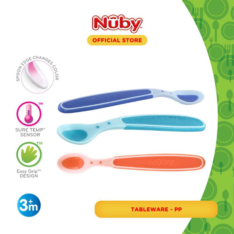 Jual NUBY SENDOK MAKAN ANAK ANTI PANAS // KIDS HOT SAFE SPOON (3 PCS) | Shopee Indonesia
