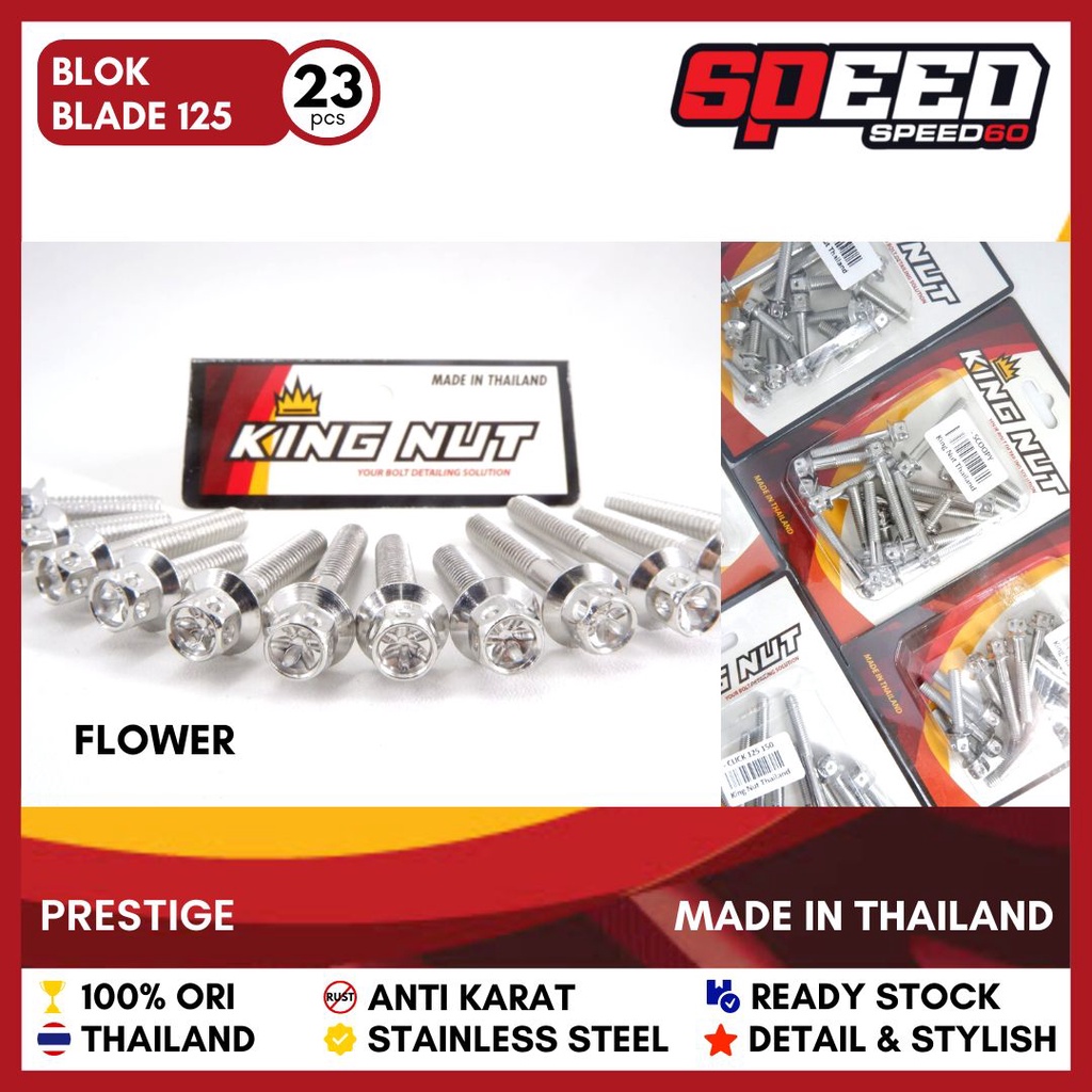 Jual Set Baut Blok Kalter Honda Blade 125 Silver Chrome Probolt ...