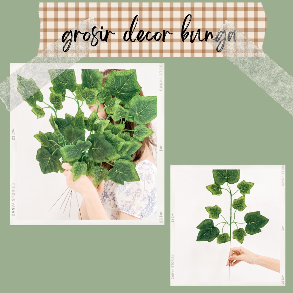 Jual TT DAUN ANGGUR TANGKAI Plastik Dekorasi Artificial - Lusinan/palsu ...