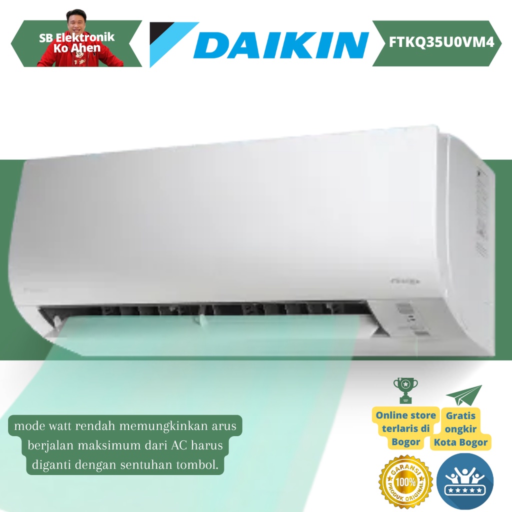 Jual Ac Daikin FTKQ 35 UVM4 1.5 PK Flash Inverter R32 | Shopee Indonesia