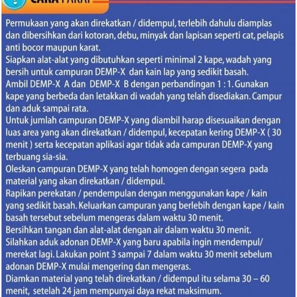 Jual Lem Epoxy Anti Bocor DEMP-X 500g Merekat Dalam Air Kolam Ikan - Renang - 500gram Cream ...
