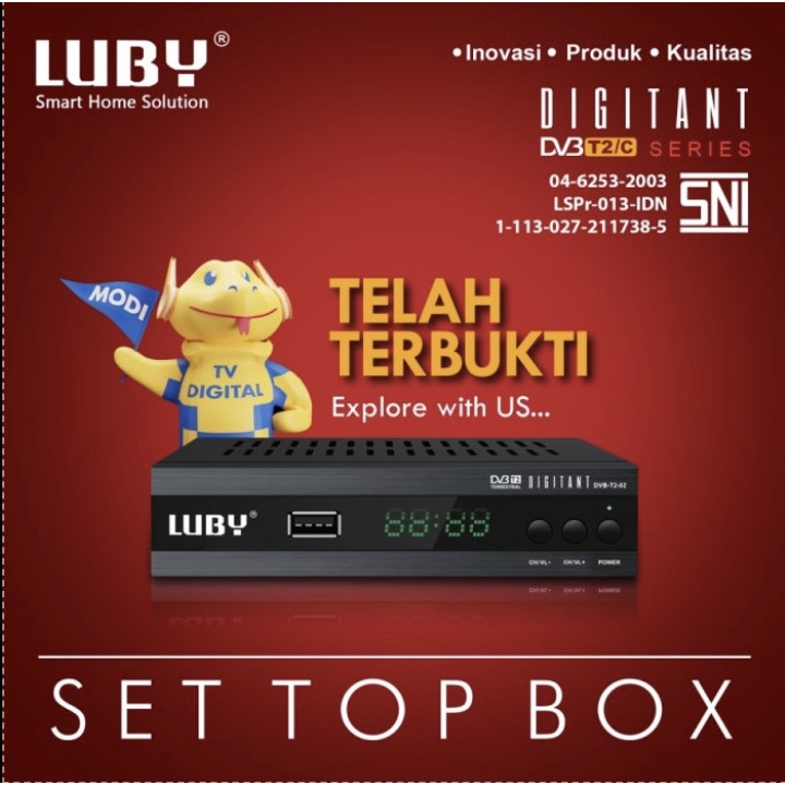 Jual LUBY STB SET TOP BOX TV DIGITAL LUBY DVB T2-01 BODY BESI GARANSI RESMI | Shopee Indonesia