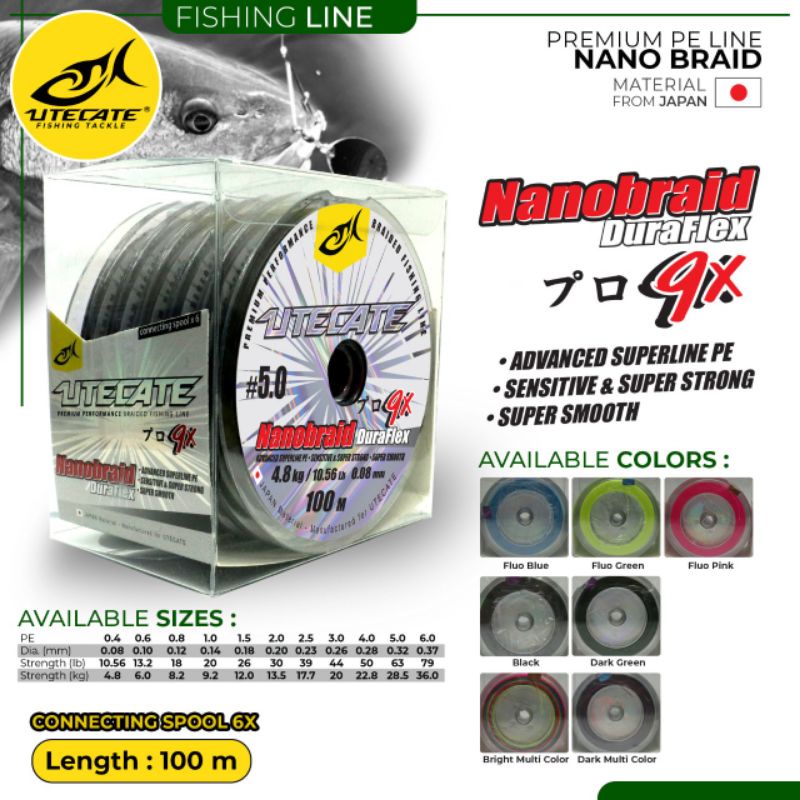 Jual UTC Fishing Line - Senar PE X9 DURAFLEX 100 Meter Connecting Warna GELAP | Shopee Indonesia