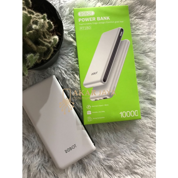 Jual POWERBANK ROBOT 10000MAH RT180 PB DUAL INPUT PORT TYPE C & MICRO ...