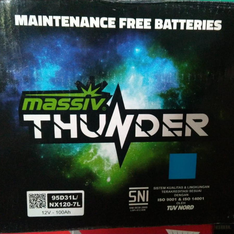 Jual Accu / Aki Kering Massiv Thunder NX120-7L / 95D31L 12v 100aH ...