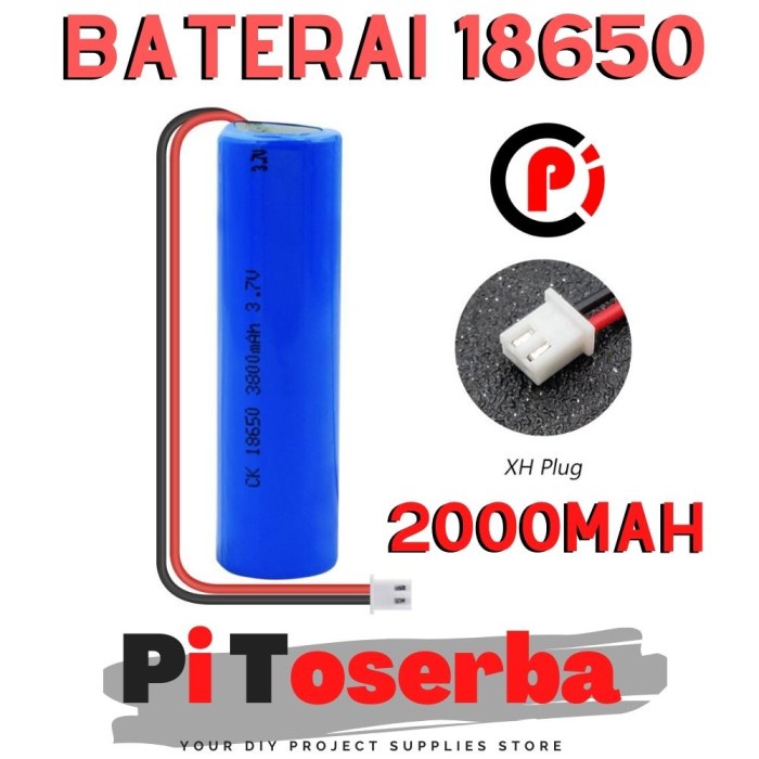 Jual Baterai Pack 18650 1S 3.7V 2000mAh Konektor XH-2P Cocok Untuk EDC ...