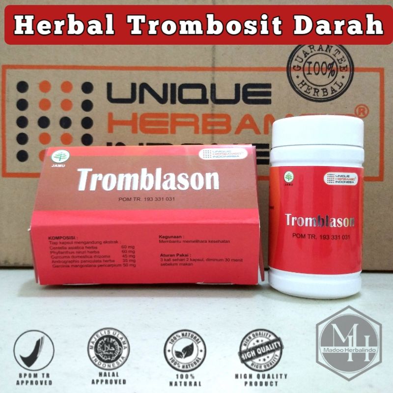 Jual Tromblason Herbamed Suplemen Herbal Trombosit Darah Anemia 50 ...