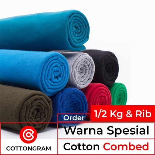 Jual COTTONGRAM Kain Kaos Cotton Combed Premium Seri Warna Spesial ...