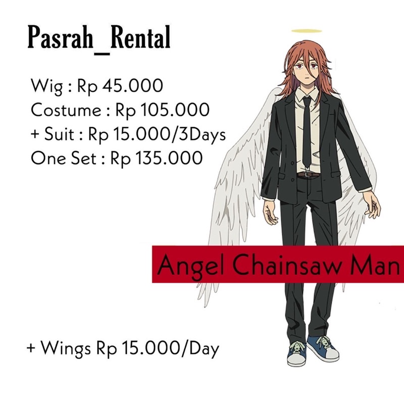 Jual SEWA RENTAL KOSTUM / COSPLAY ANGEL CHAINSAWMAN | Shopee Indonesia