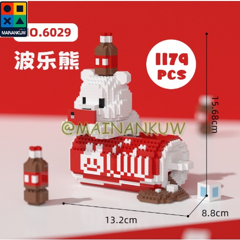 Jual NANO BLOK COCA COLA POLO BEAR Balok Susun Edukasi Mainan Anak ...