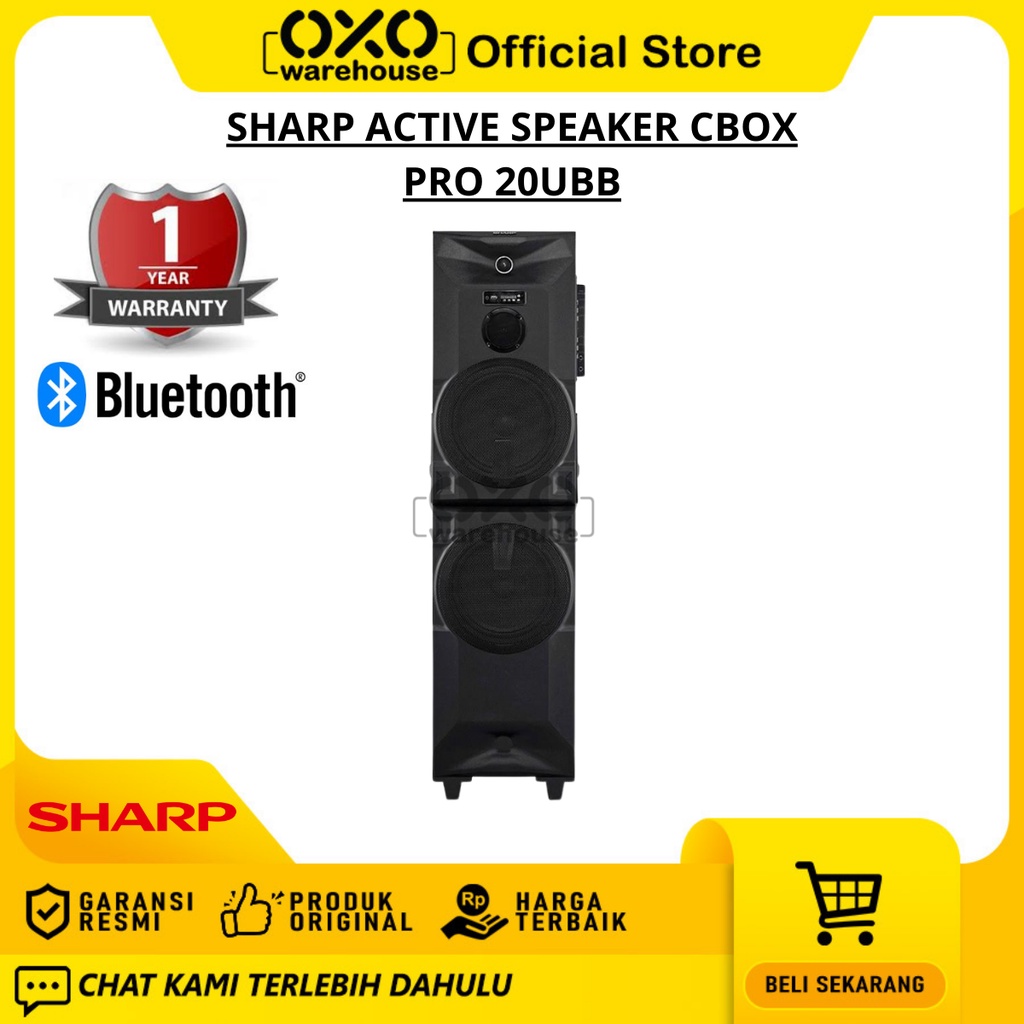 Jual Sharp Speaker Aktiv CBOX-PRO20UBB Low Watt Audio Garansi Resmi ...