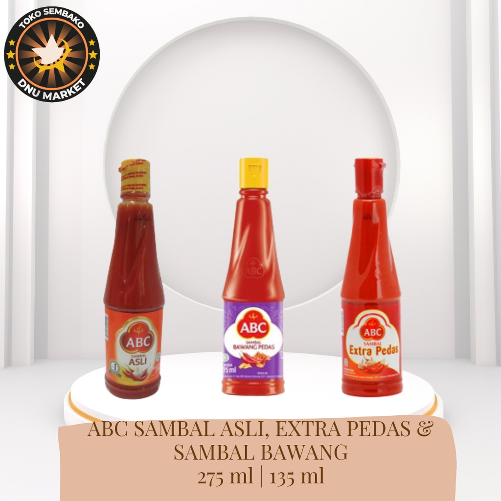 Jual ABC SAMBAL ASLI, EXTRA PEDAS & ABC SAMBAL BAWANG PEDAS BOTOL 275mL ...
