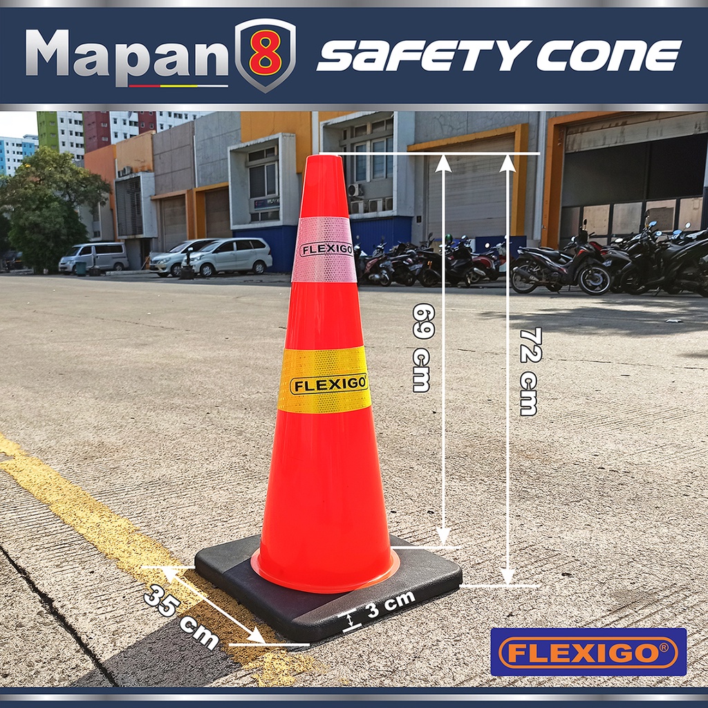 Jual Safety Traffic Cone 70 cm Kerucut Lalu Lintas 2.4 Kg PVC Rubber Flexi | Shopee Indonesia